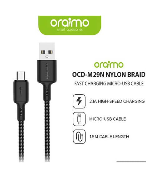 Oraimo OCD-M29N Micro USB Fast Charging Data Cable – Media Shop BD