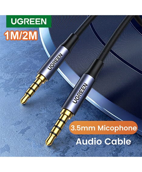 UGREEN 3.5mm to 3.5mm Stereo Audio Cable 1M-2M 4 Pole TRRS 4-Conductor ...