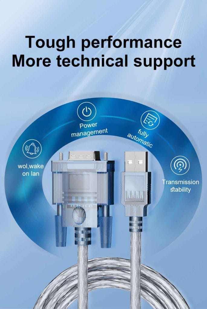 USB to RS232 Serial Line Stable Secure Cable DB9 COM Port Serial PDA 9 ...