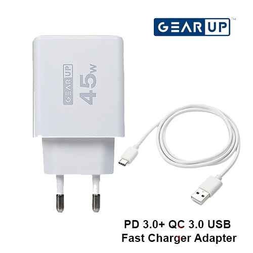 GearUP GP-007 45W Fast Charging USB-C And USB-A Quick Charger Adapter ...