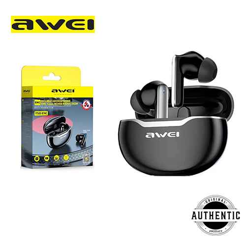 Awei T50 ENC TWS In-Ear Wireless Bluetooth Earbuds IPX6 Waterproof Long Battery Life Call Noise ...