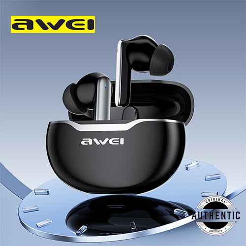 Awei T50 ENC TWS In-Ear Wireless Bluetooth Earbuds IPX6 Waterproof Long Battery Life Call Noise ...