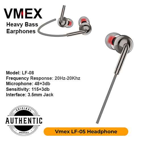 VMEX LF-08 Heavy Bass Earphones 3.5mm Port Wired Headphone – Media Shop BD