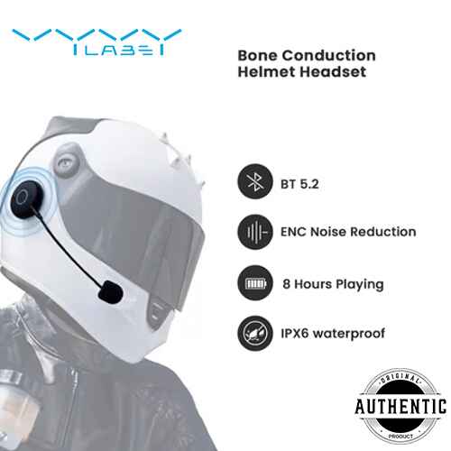 Vyvylabs V18 Helmet Bone Conduction Headset IPX5 Waterproof 30 Hours ...