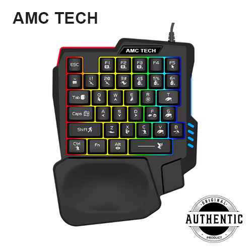 AMC TECH GK103S Single Handed USB Keyboard Luminous Gaming ...